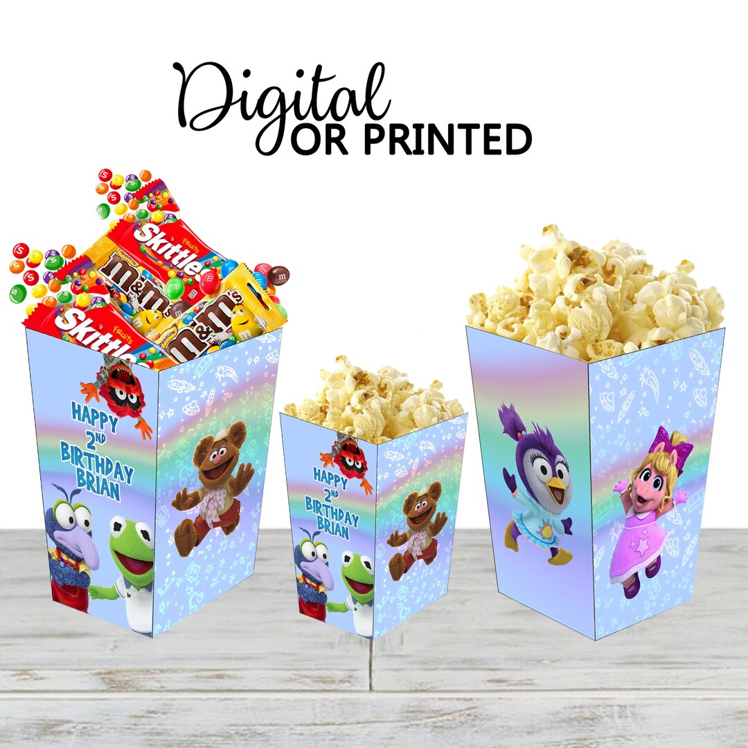 Muppet Babies Popcorn Box for Birthday Party Candy Snack Favor ...