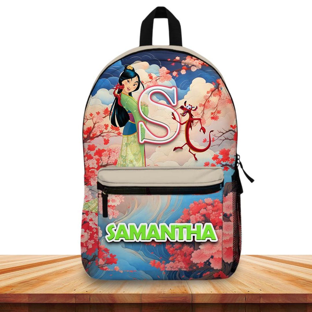 Personalized Mulan Backpack for Girls – Custom Name & Initial ...