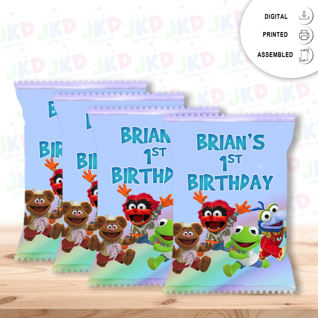 Muppet Babies Chip Bags Label for Kids Birthday Party Favor Decor ...