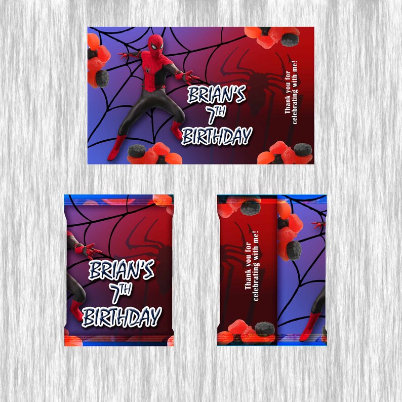 Spiderman Bundle Party Labels or Finished Snacks - Etsy
