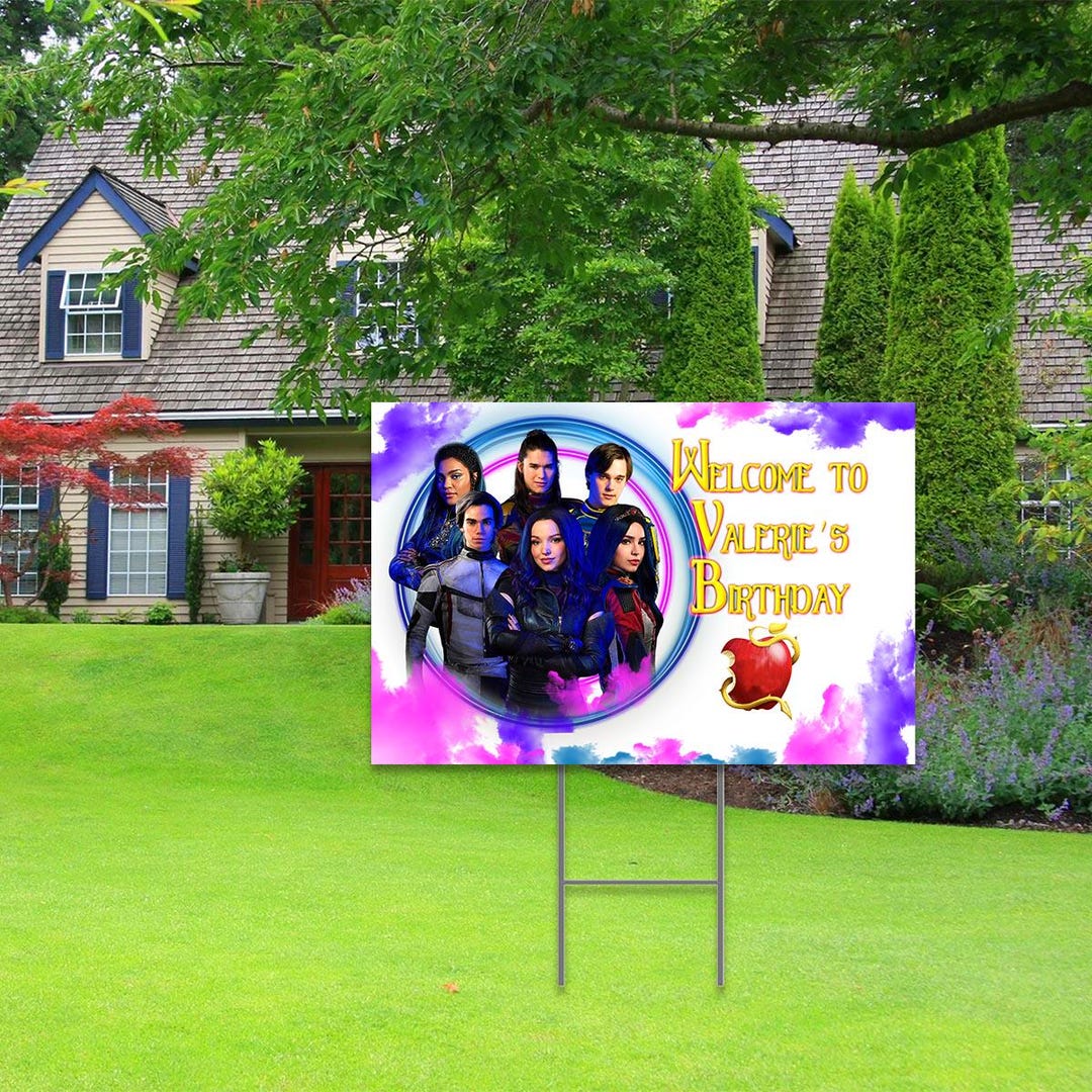 Descendants Yard Sign for Birthday Party Decor Weatherproof Stake ...