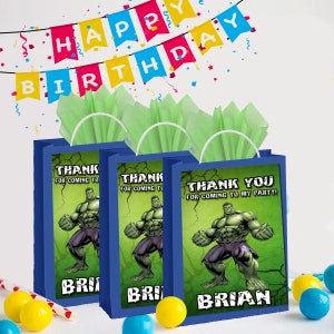 Hulk Gift Favor Bag Labels | 12-pack Stickers | Size 8x5in - Etsy
