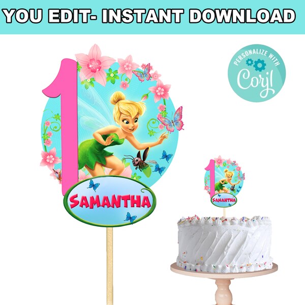 Tinkerbell Cake Toppers - Etsy