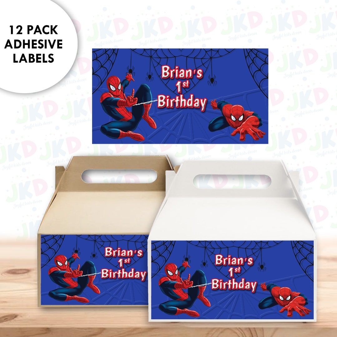 Spiderman Gable Box Labels | 12-pack Stickers | Size 6x3.25in - Etsy