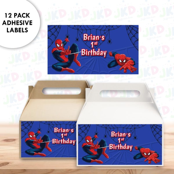 Spiderman Label Gable Box - Etsy