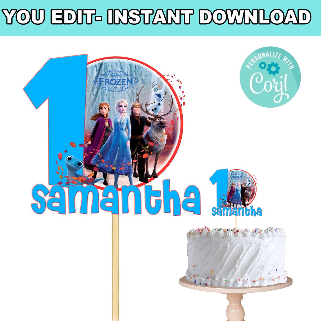 Frozen 2 Cake Topper | Self-editing | Instant Download - Etsy
