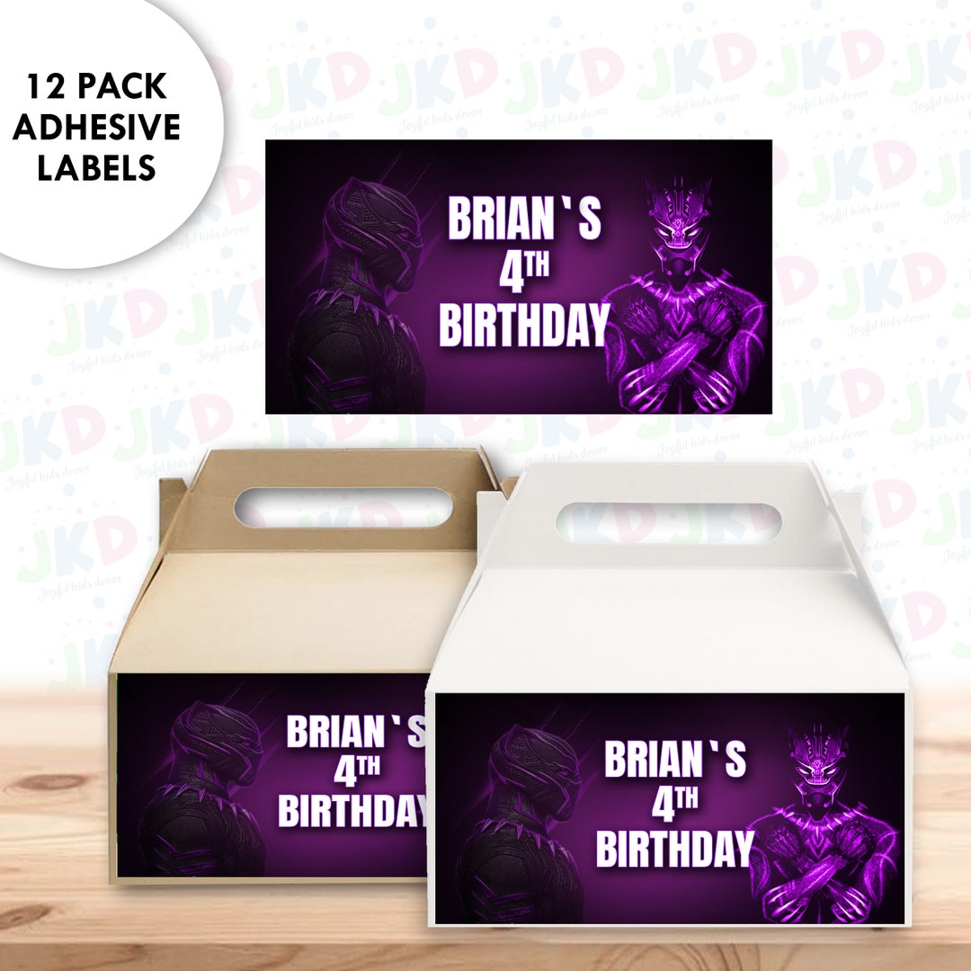 Black Panther Gable Box Labels | 12-pack Stickers | Size 6x3.25in - Etsy