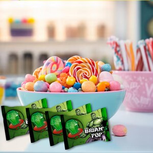 Hulk Ring Pop Label Sticker for Birthday Party Candy Favor - Digital ...
