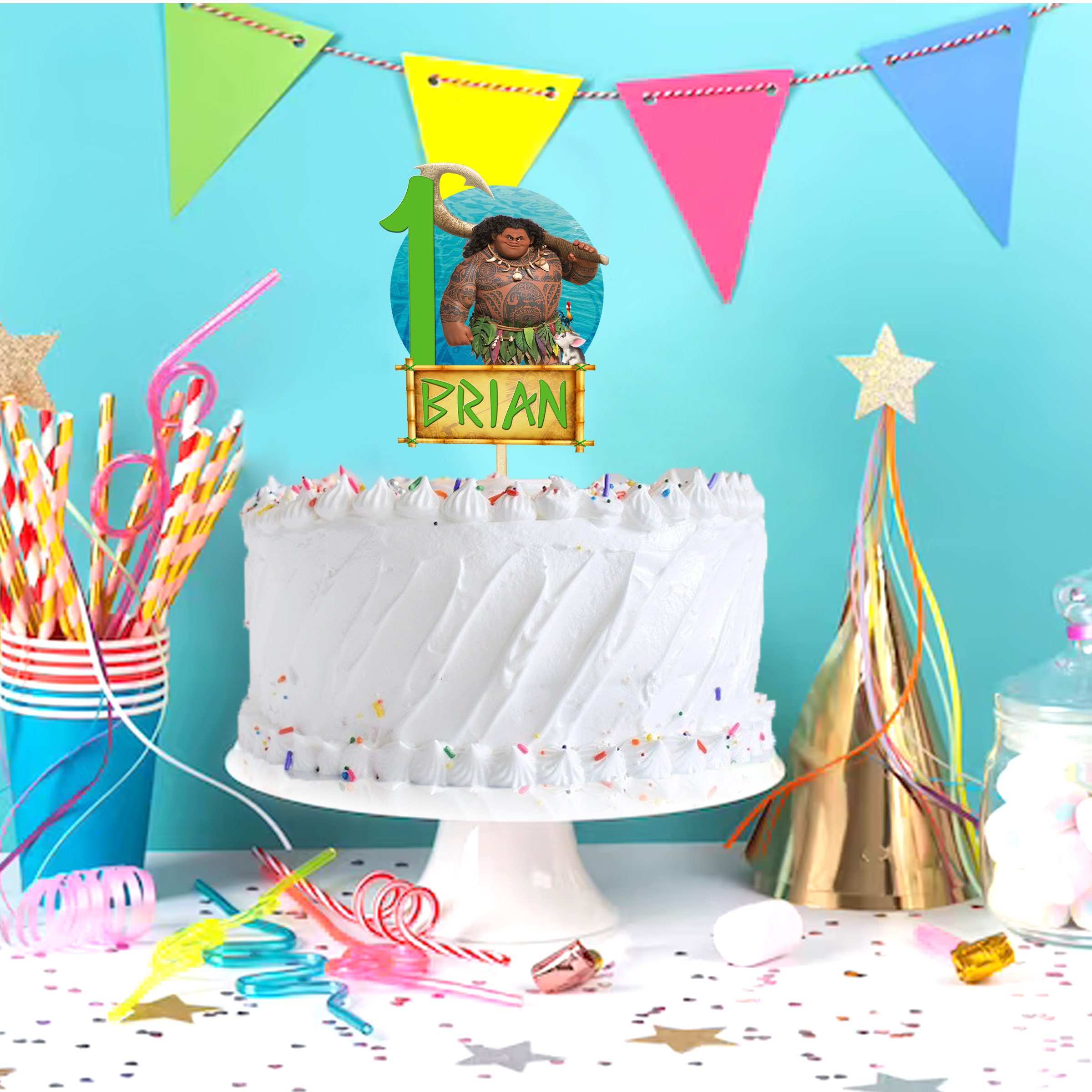 Maui Cake Topper | Self-editing | Instant Download - Etsy