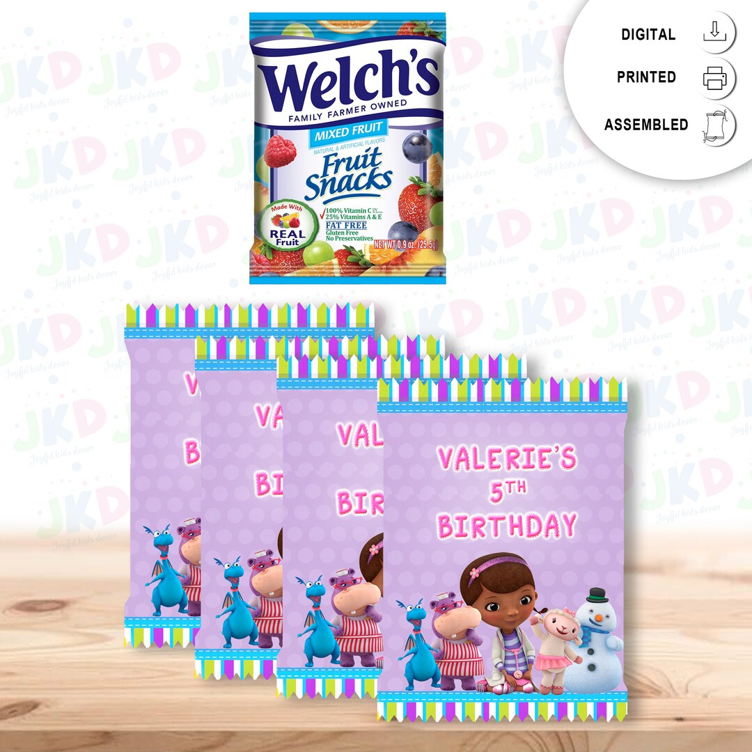 Doc Mcstuffins Fruit Snack Label Sticker for Kids Birthday Party Favor ...