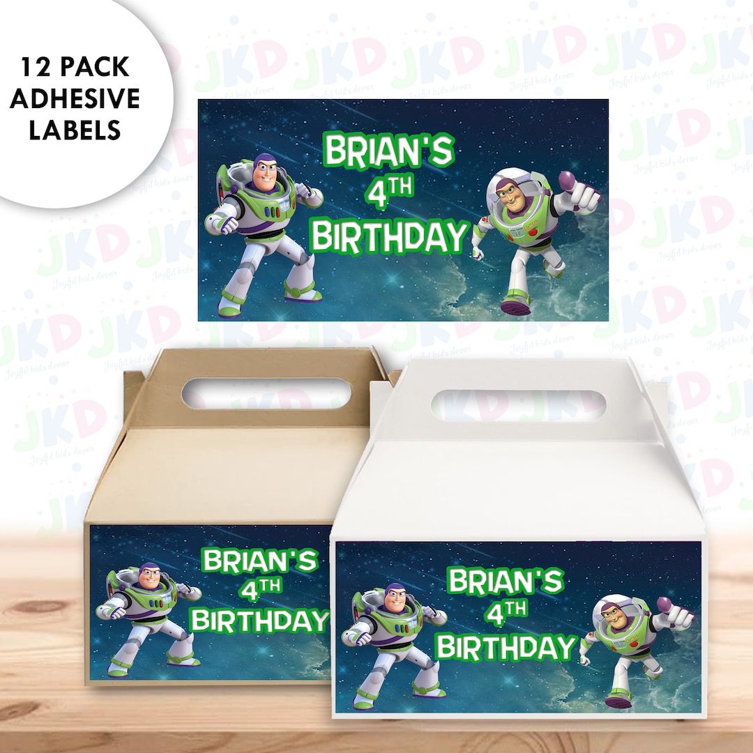 Buzz Lightyear Gable Box Labels | 12-pack Stickers | Size 6x3.25in - Etsy
