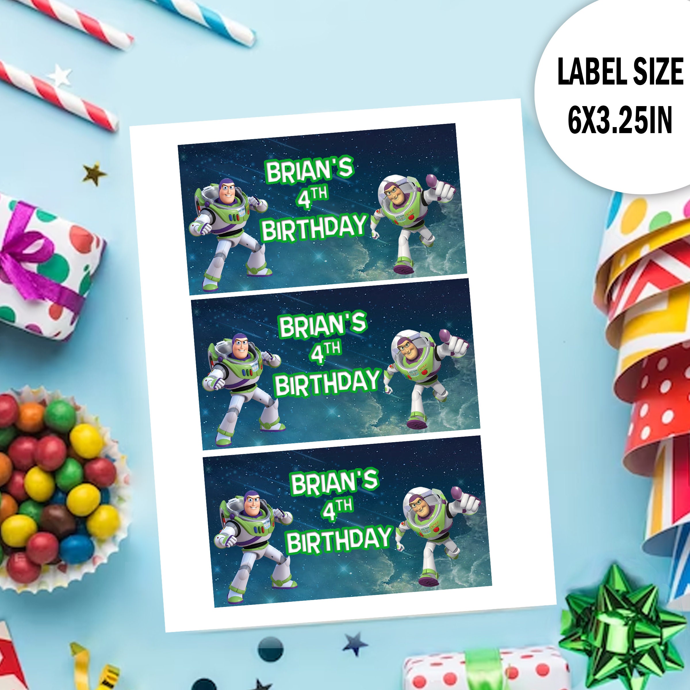 Buzz Lightyear Gable Box Label Self-editing Instant - Etsy
