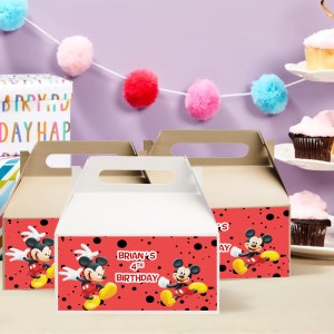 Mickey Mouse Gable Box Label | Self-editing | Instant Download - Etsy