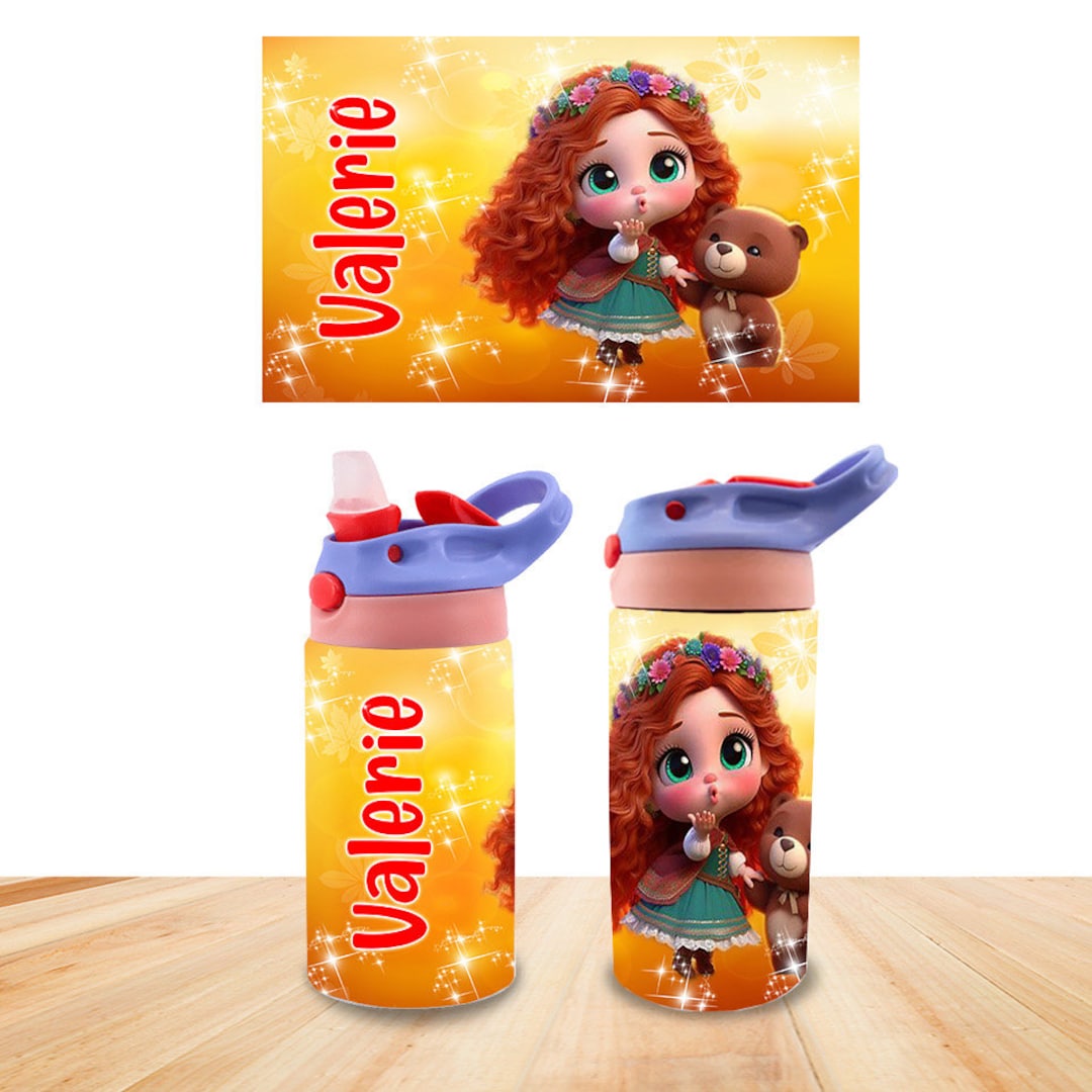 Custom Kids Water Bottle Personalized Toddler Insulated Tumbler 12oz ...