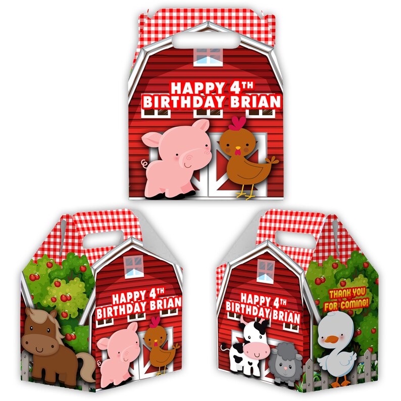 Farm Candy Gable Box for Birthday Party Favors 12 Pack - 4.4x4.5in - Etsy