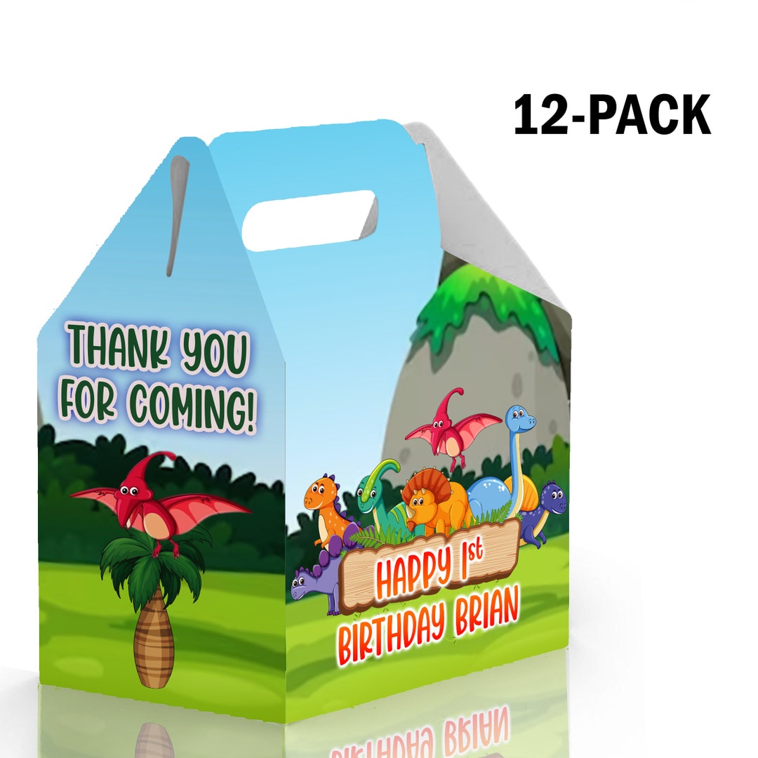 Dinosaurs Candy Gable Box for Birthday Party Favors 12 Pack - 4.4x4.5in ...