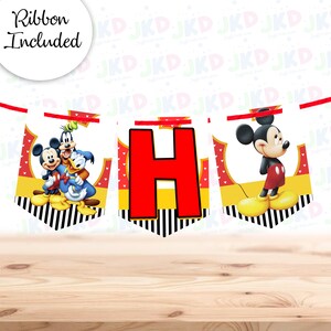 Mickey Mouse Birthday Banner for Wall Party Decor Customized With ...