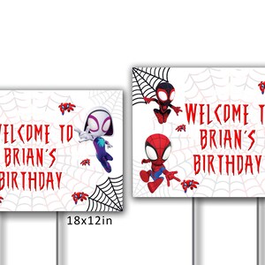 Spidey Yard Sign for Birthday Party Decor Weatherproof Stake Included ...