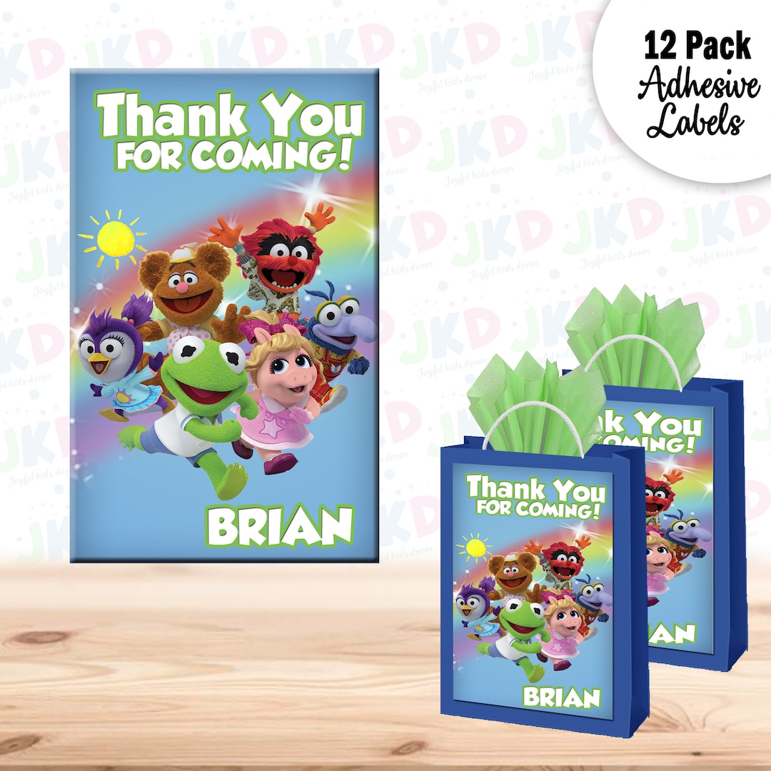 Muppet Babies Gift Favor Bag Labels | 12-pack Stickers | Size 8x5in - Etsy
