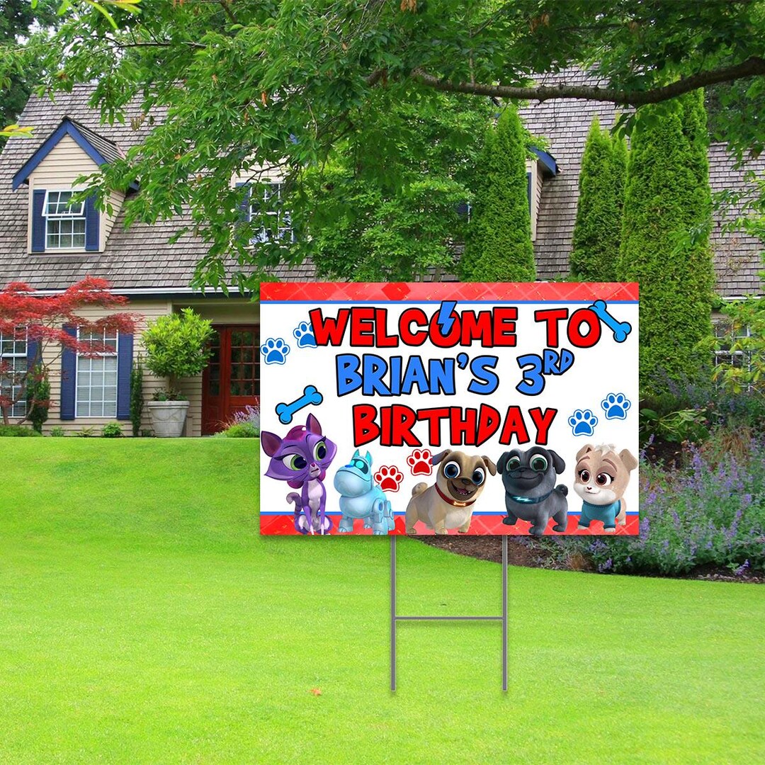 Puppy Dog Pals Yard Sign for Birthday Party Decor Weatherproof Stake ...