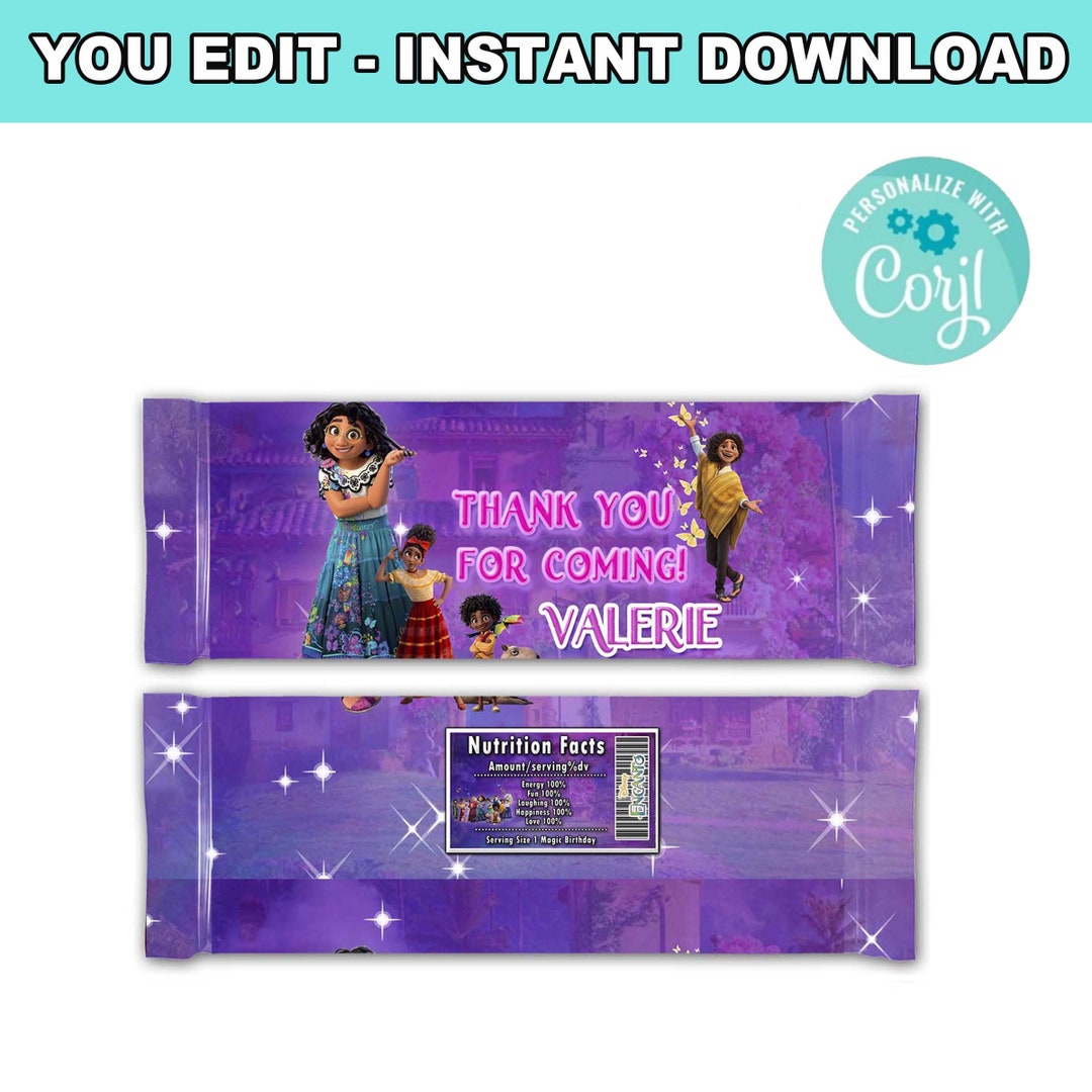 Encanto Candy Bar Labels | Self-editing | Instant Download - Etsy