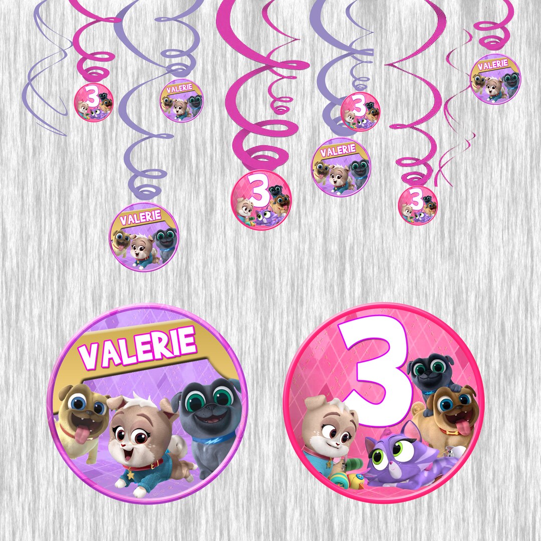 Puppy Dog Pals Swirl Decorations for Birthday Party - 12pack #pink - Etsy