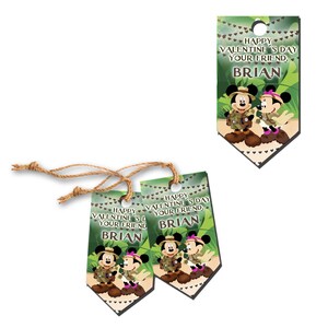 Mickey Safari Valentine’s Day Gift Tags - Printed - Etsy