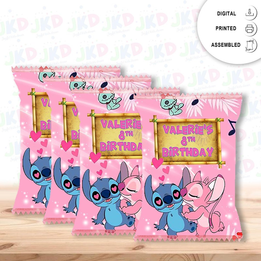 Stitch Chip Bags Label for Kids Birthday Party Favor Decor- Digital ...