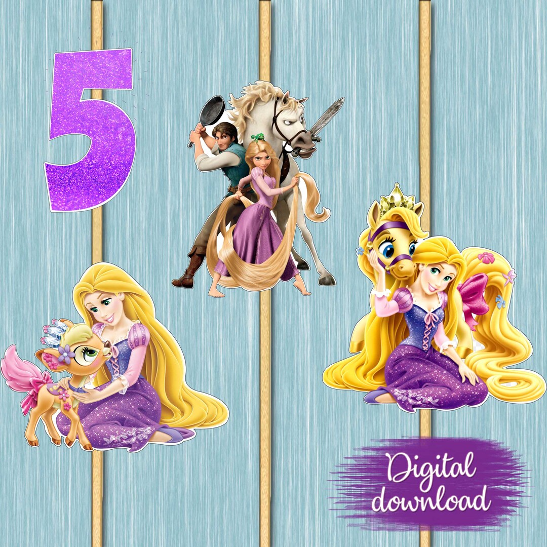 Tangled Cake Topper Images - Party Decoration - YOU PRINT - Etsy