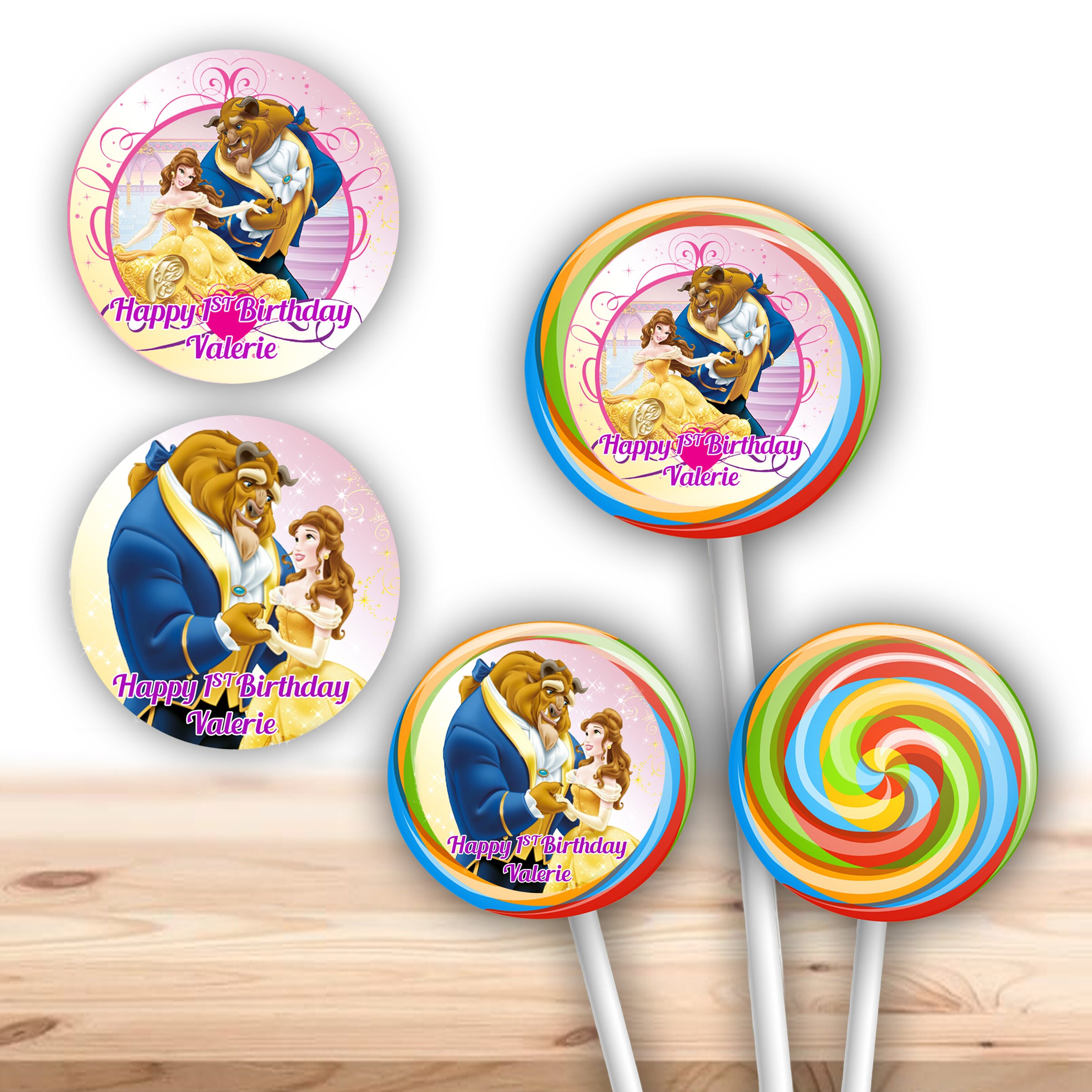 Beauty and the Beast Round Stickers Instant Download - Etsy