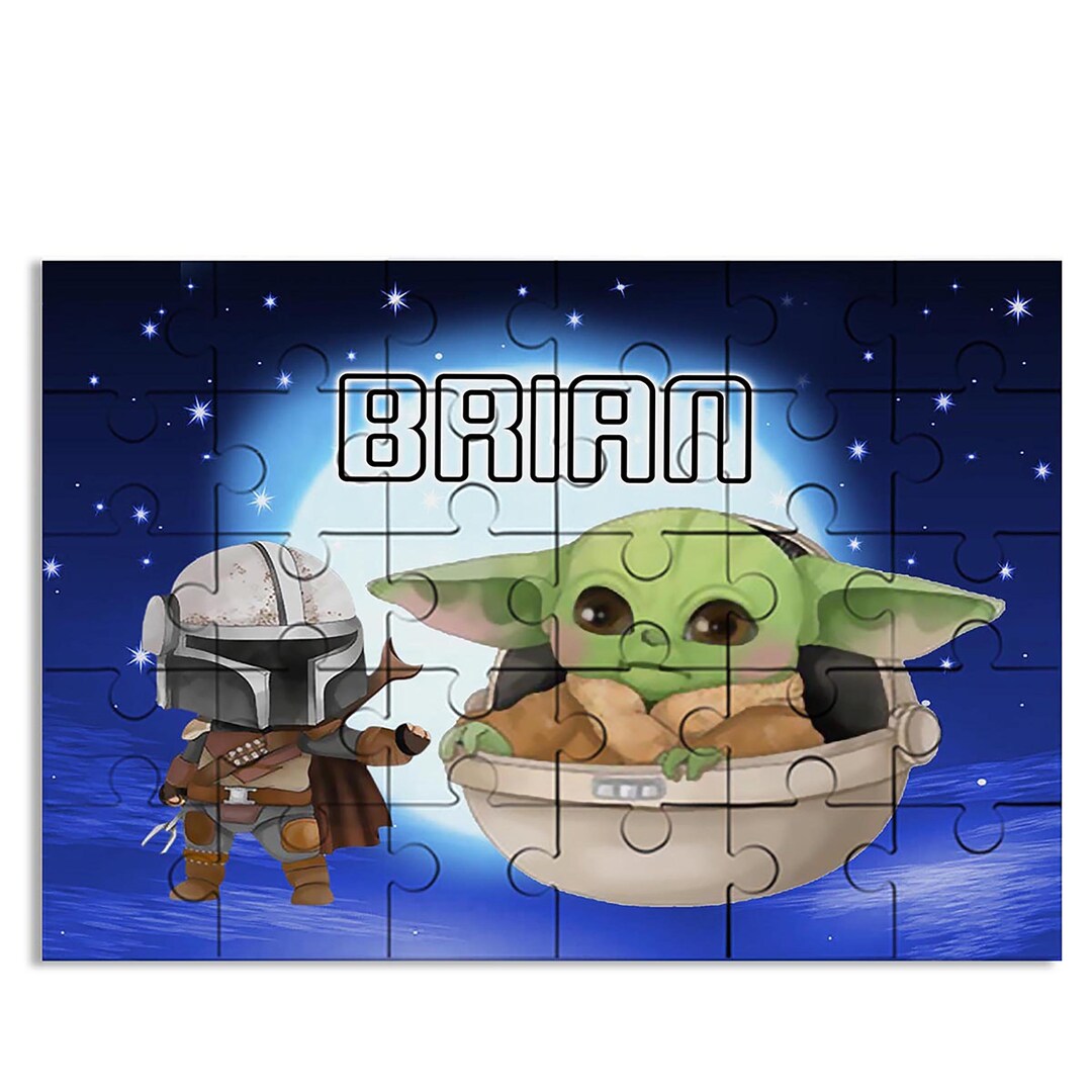 Baby Yoda Jigsaw Puzzle With Name 30pcs 7.5x9.5in - Etsy