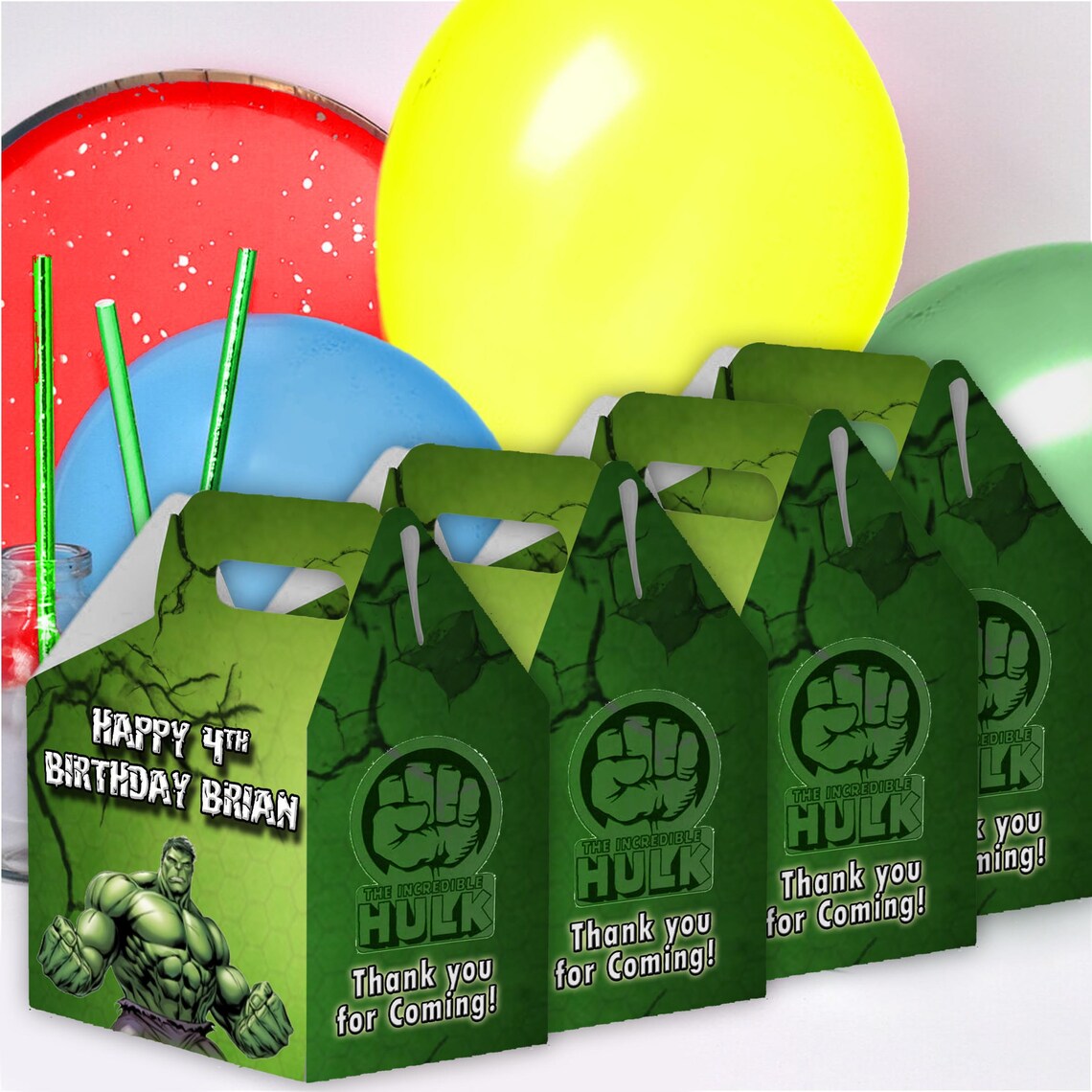 Hulk Candy Gable Box for Birthday Party Favors 12 Pack - 4.4x4.5in - Etsy