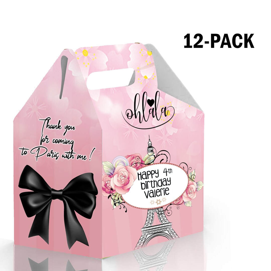 Paris Candy Gable Box for Birthday Party Favors 12 Pack - 4.4x4.5in - Etsy