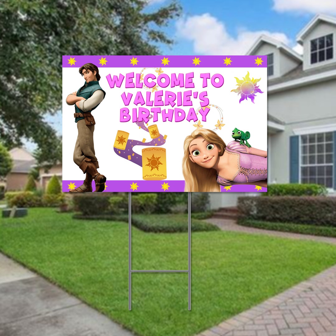 Tangled Yard Sign for Birthday Party Decor Weatherproof Stake Included ...