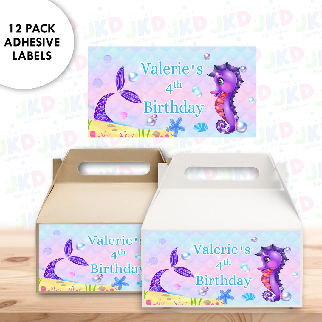 Mermaid Tail Gable Box Labels | 12-pack Stickers | Size 6x3.25in - Etsy