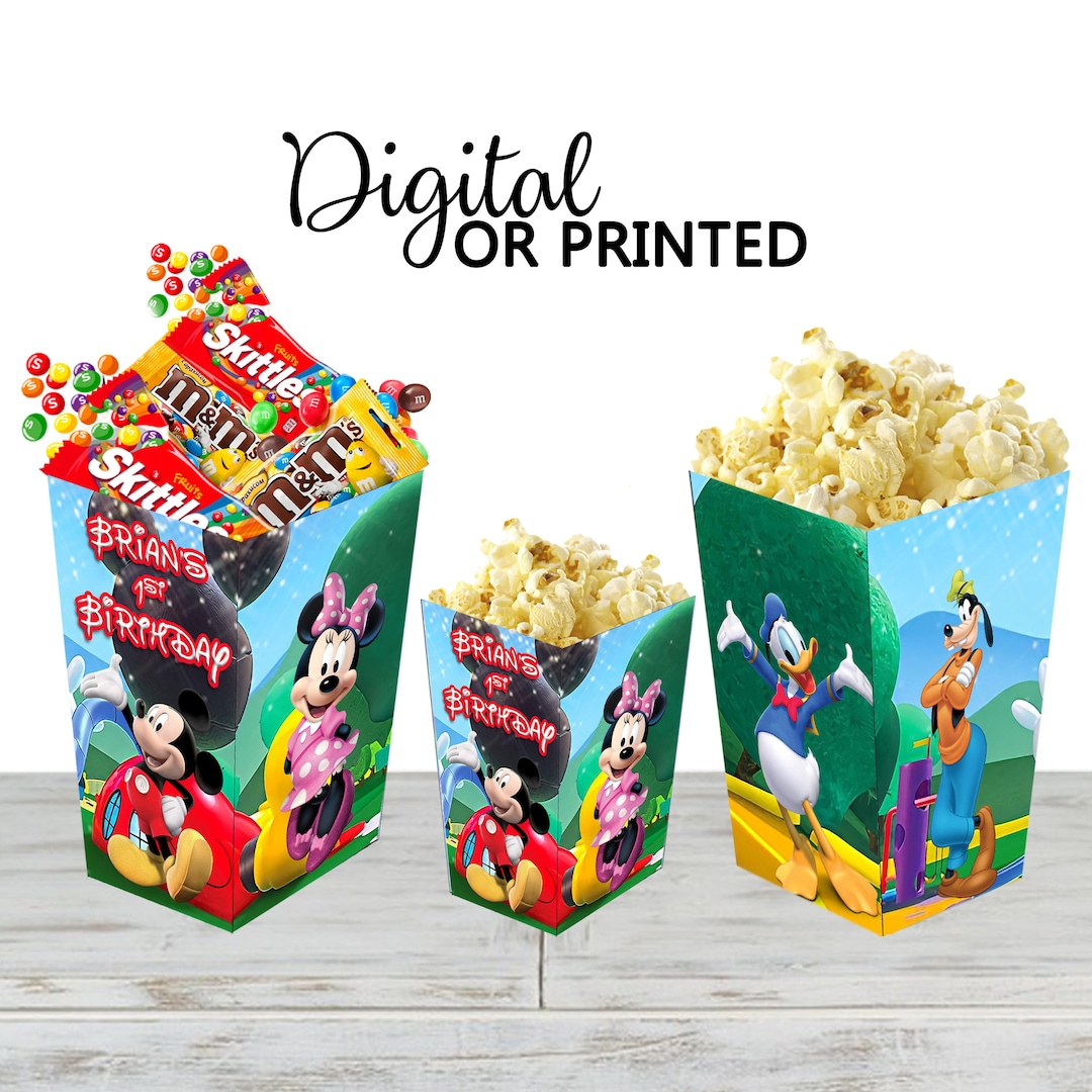 Mickey Mouse Club House Popcorn Box for Birthday Party Candy Snack ...