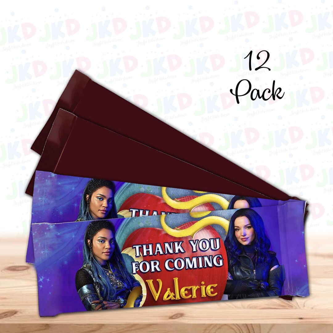 Descendants Candy Bar Labels for Party Decor Chocolate Birthday Favor ...