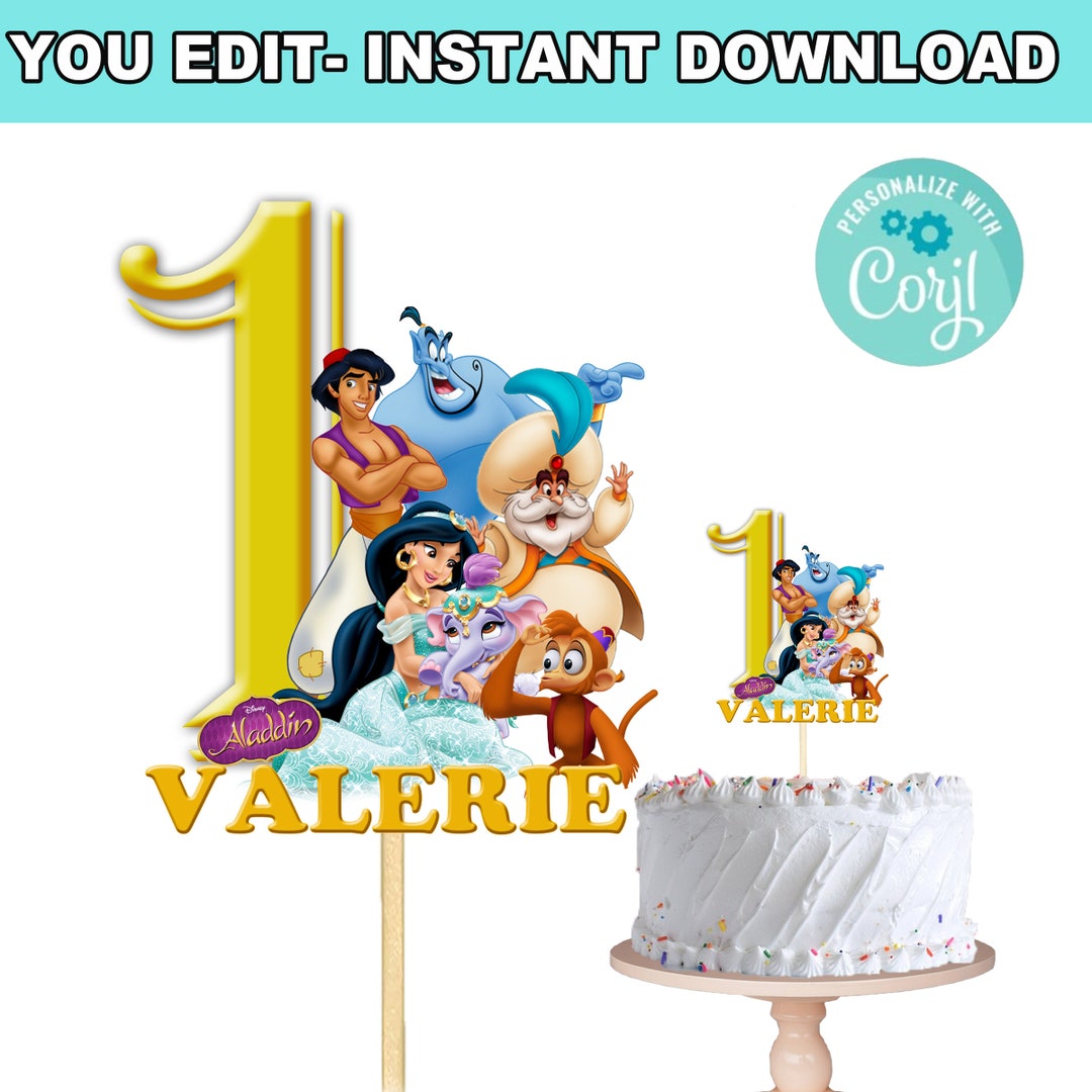 Jasmine Cake Topper | Self-editing | Instant Download - Etsy
