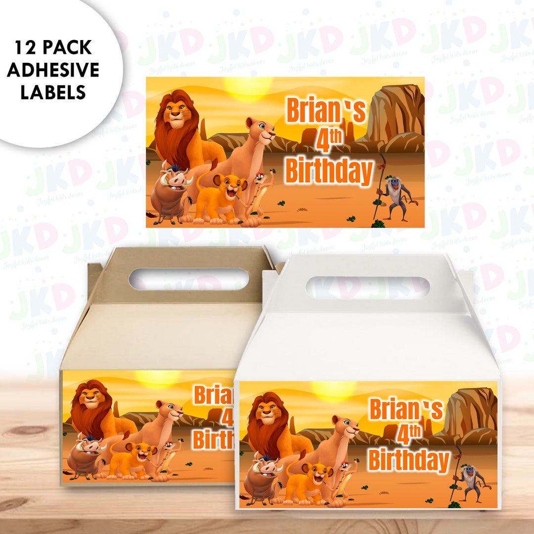 Lion King Gable Box Labels | 12-pack Stickers | Size 6x3.25in - Etsy