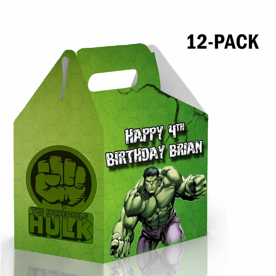 Hulk Candy Gable Box for Birthday Party Favors 12 Pack - 4.4x4.5in - Etsy