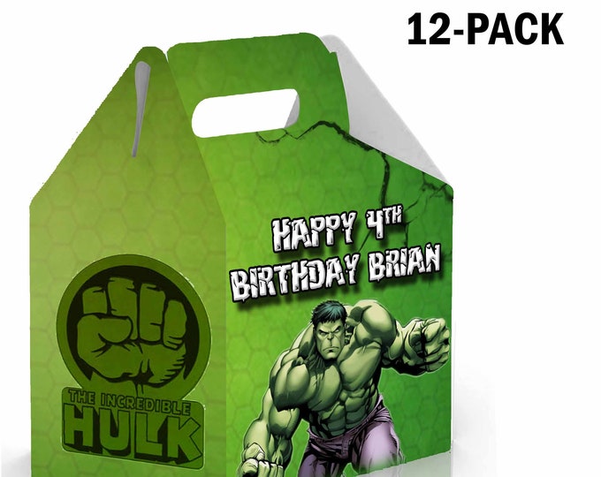 Hulk Party Favors Boxes, Hulk Birthday Decoration, Baby Shower, Party ...