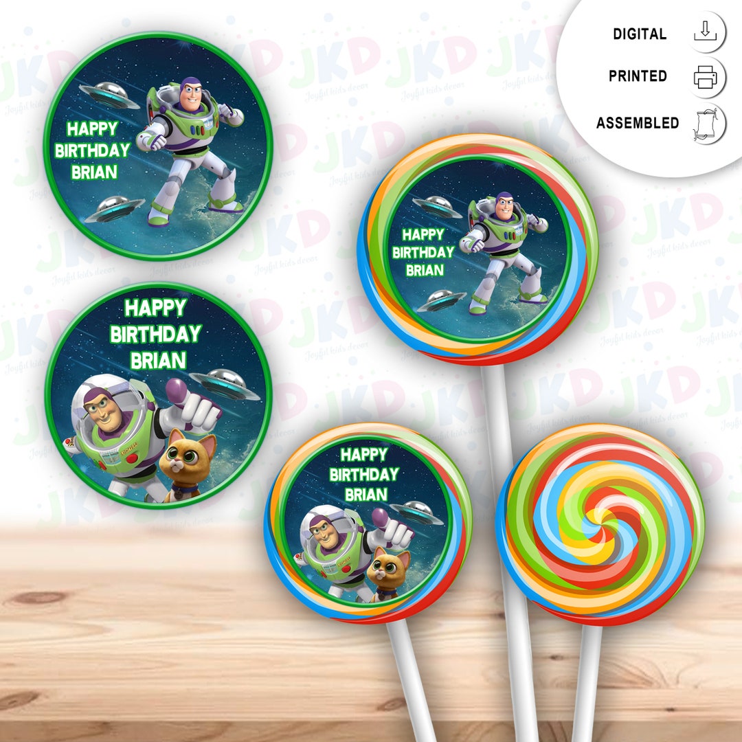 Buzz Lightyear Stickers for Birthday Party Decor Lollipops Candy Favors ...