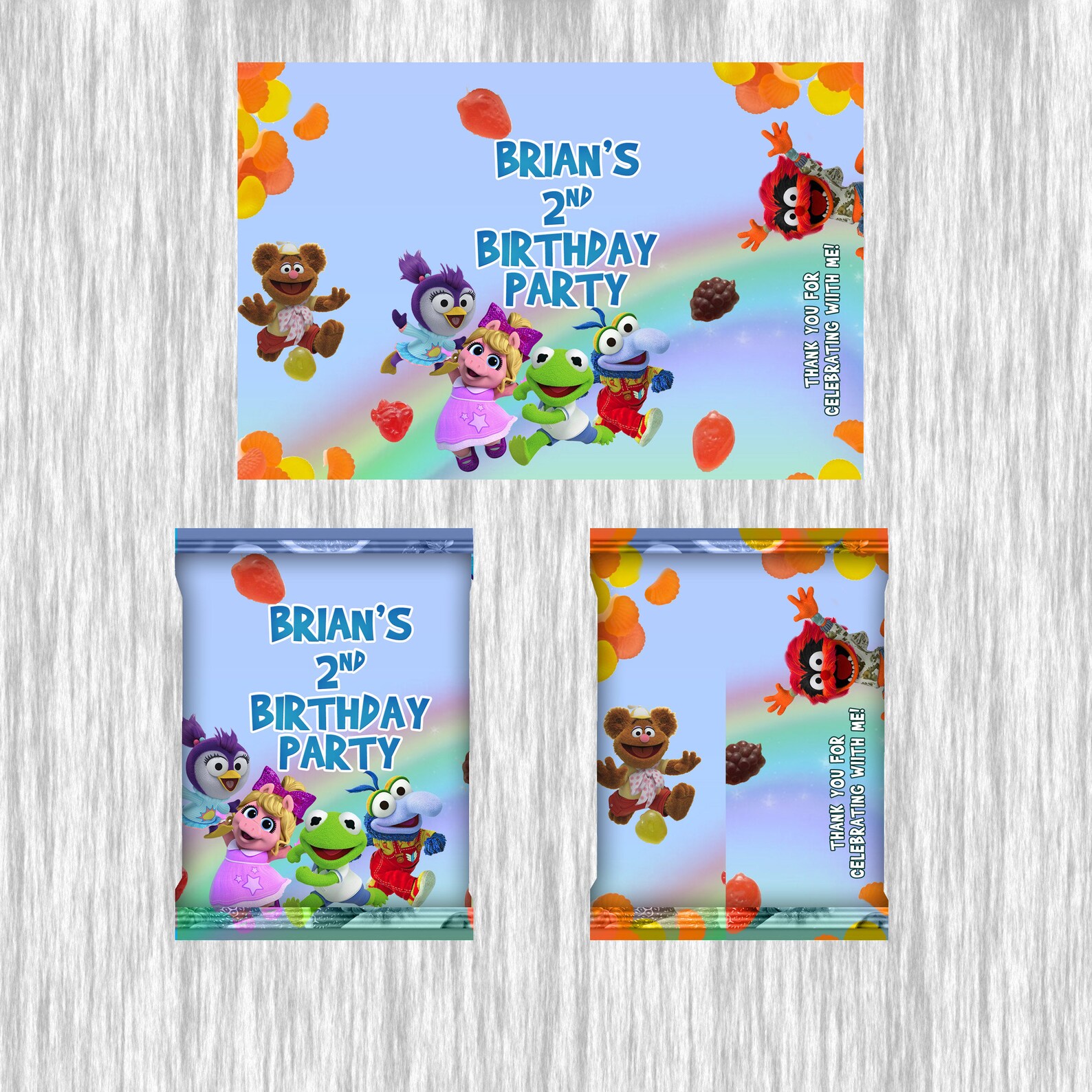 Muppet Babies Party Snacks Favor for Birthday Bundle Labels or Finished ...