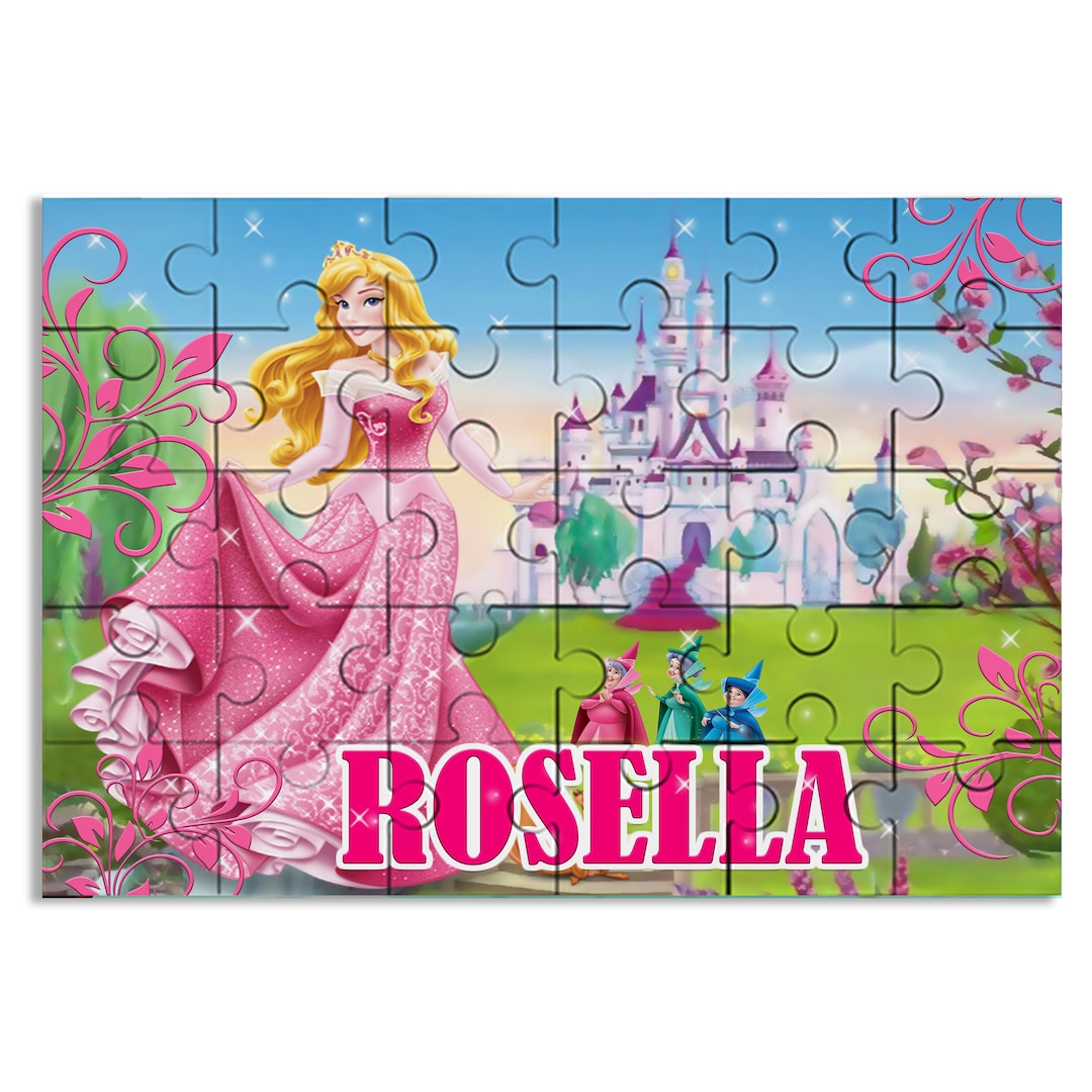 Sleeping Beauty Puzzle With Name Kids Jigsaw Gift Son Daughter Birthday ...