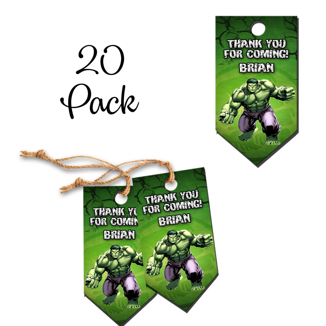 Hulk Favor Tags for Birthday Party Goodie Bags - 20pack - Etsy