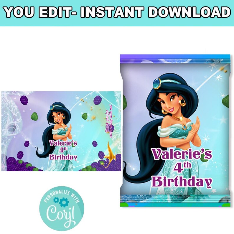 Jasmine Fruit Snack Wrapper Labels Instant Download Self-editable ...