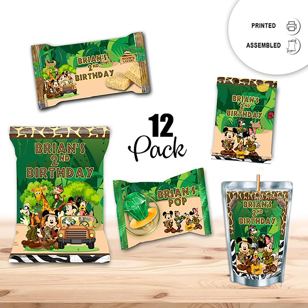 Mickey Mouse Safari Party Snacks Favor for Birthday Bundle Labels or ...