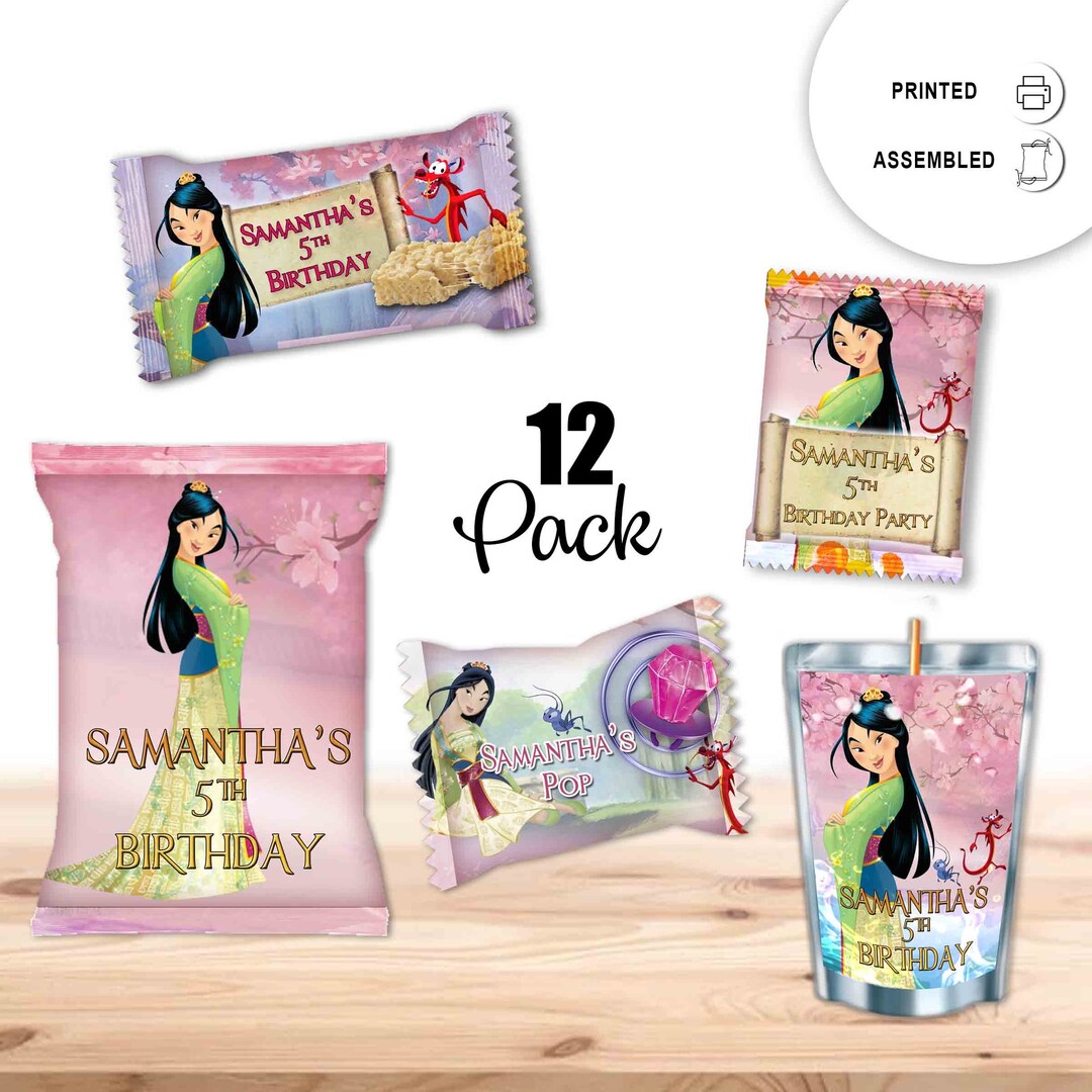 Mulan Bundle Party Labels or Finished Snacks - Etsy