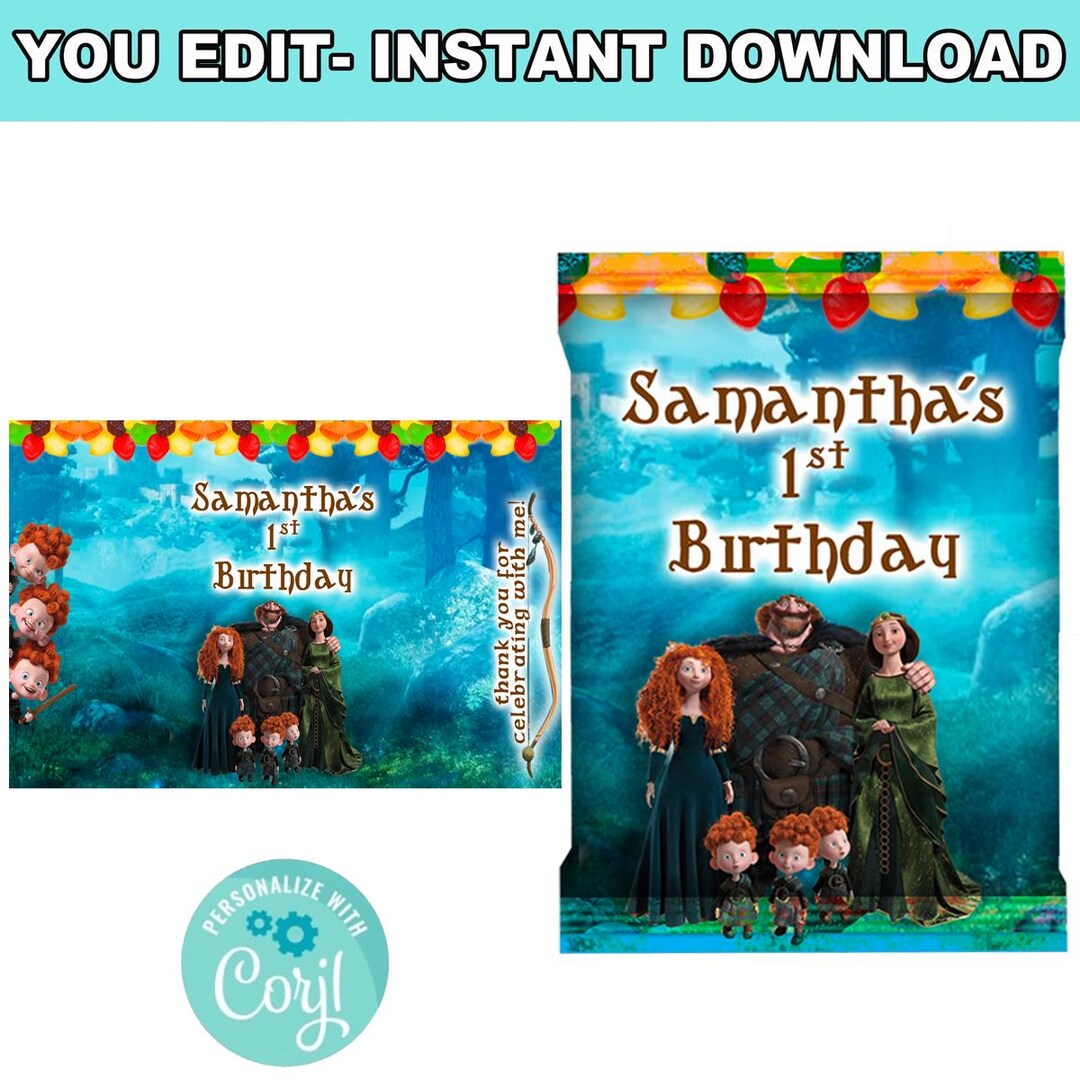 Brave Fruit Snack Wrapper Labels Instant Download Self-editable Custom ...