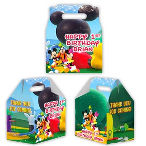 Mickey Mouse Club House Candy Gable Box for Birthday Party Favors 12 ...